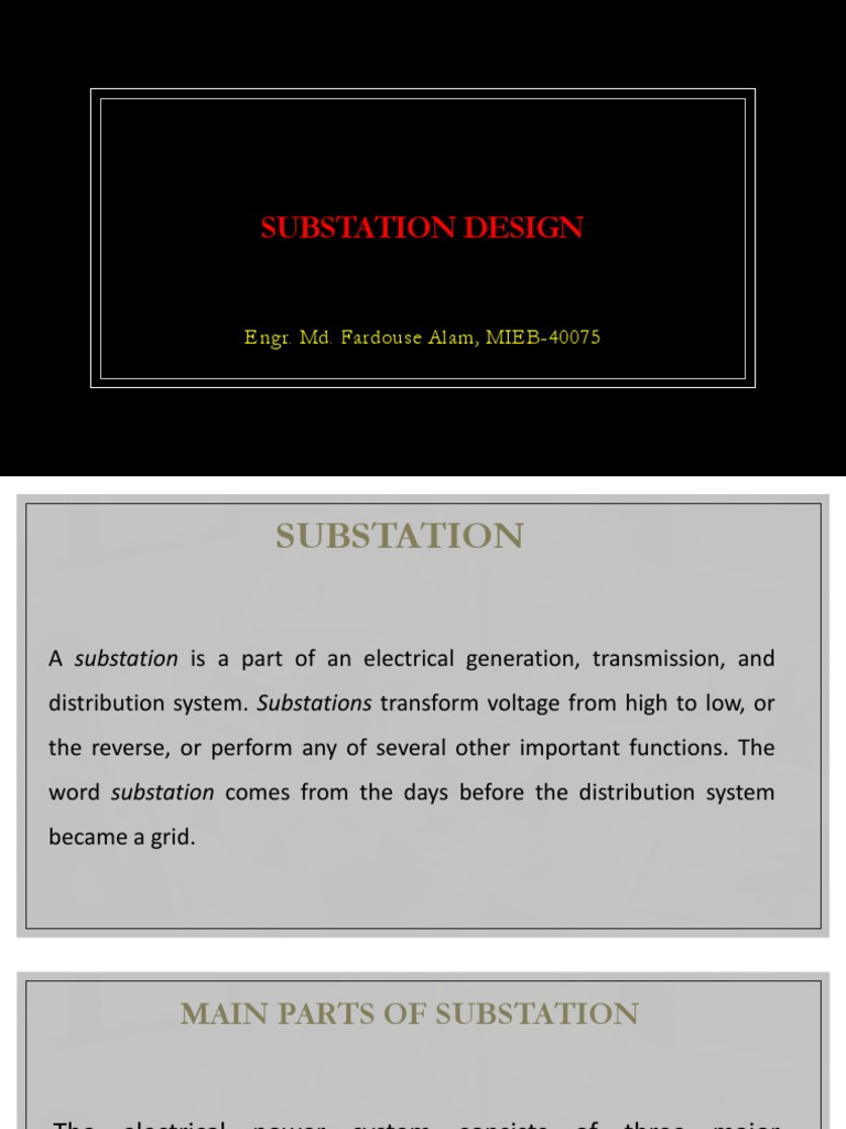 SUBSTATION CLASS 1-PPT 2003 | PDF | Electrical Substation | Electric ...