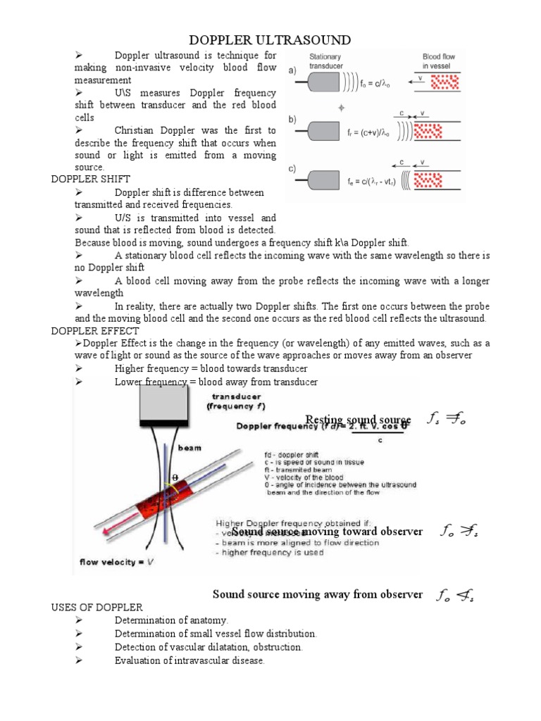 Doppler Ultrasound | PDF | Doppler Effect | Medical Ultrasound