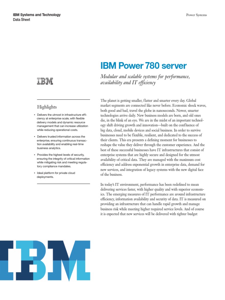 IBM Power 780 Server: Modular and Scalable Systems For Performance ...