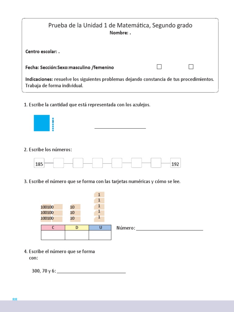 Pruebas 2.° Grado | PDF | Triángulo | Multiplicación