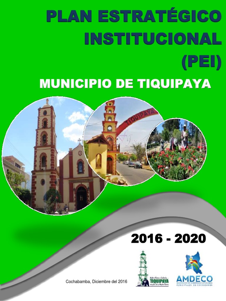 Plan Estratégico Institucional Tiquipaya 2016 - 2020 (Corregido) | PDF | Planificación ...