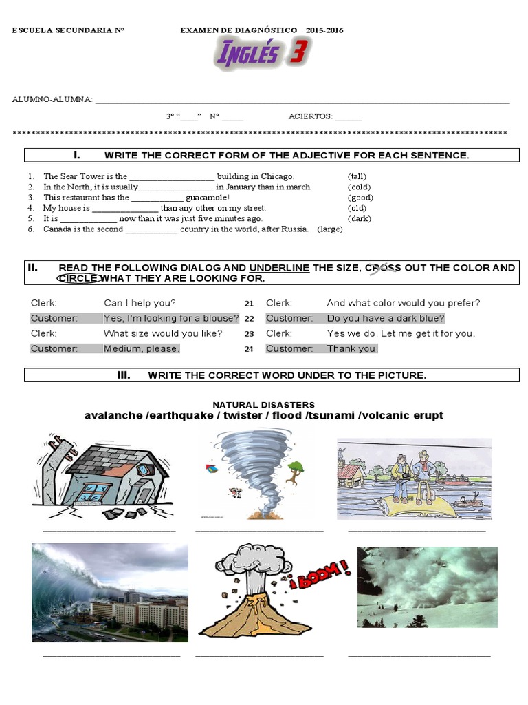 Write The Correct Form of The Adjective For Each Sentence | PDF ...