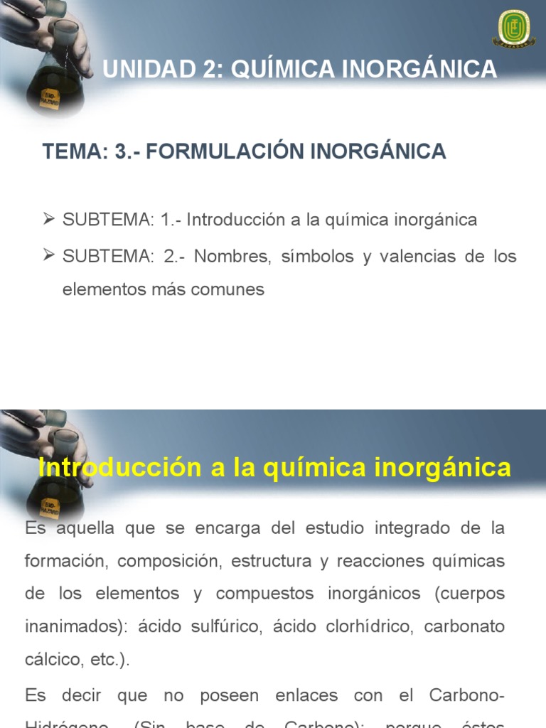 Formulacion Inorganica Clase 1 | PDF | Compuestos químicos | Química