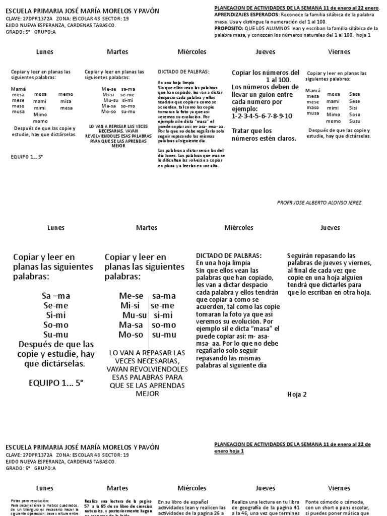 Planeación Didáctica Primaria Ejemplo | PDF