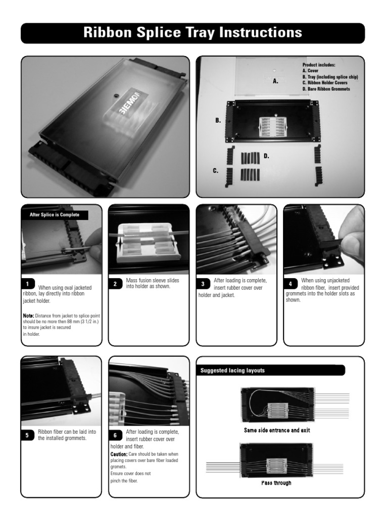Ribbon Splice Tray Instructions: After Splice Is Complete | PDF ...