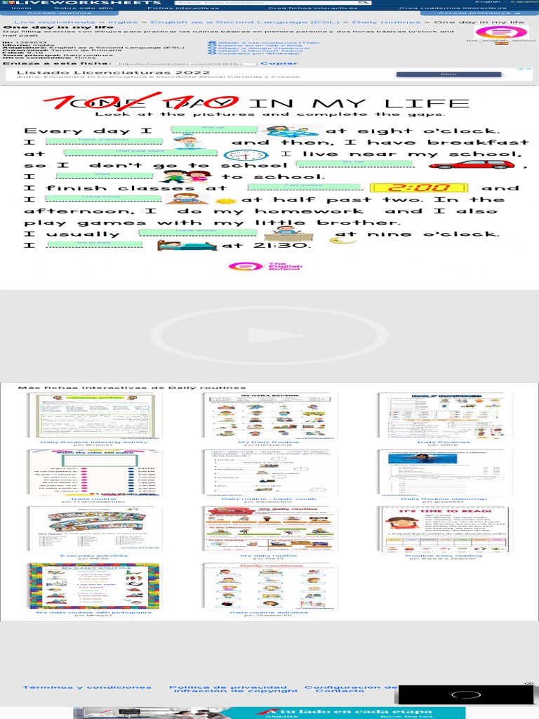 Ejercicio de One Day in My Life | PDF