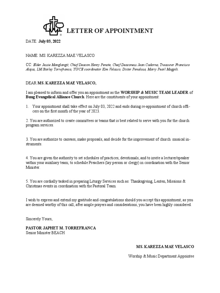 Letter of Appointment | PDF