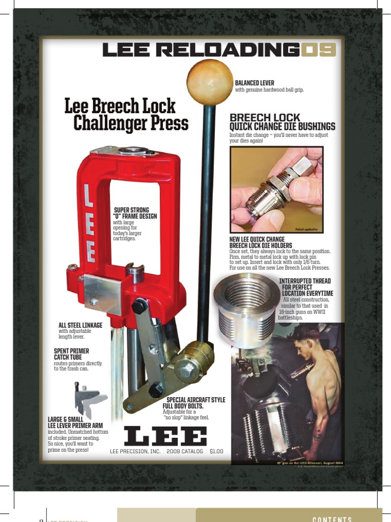 Catalogue Lee 2009 | PDF | Cartridge (Firearms) | Projectile Weapons
