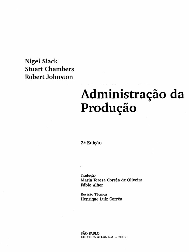 Capitulo 1 Administracao Da Producao Pdf