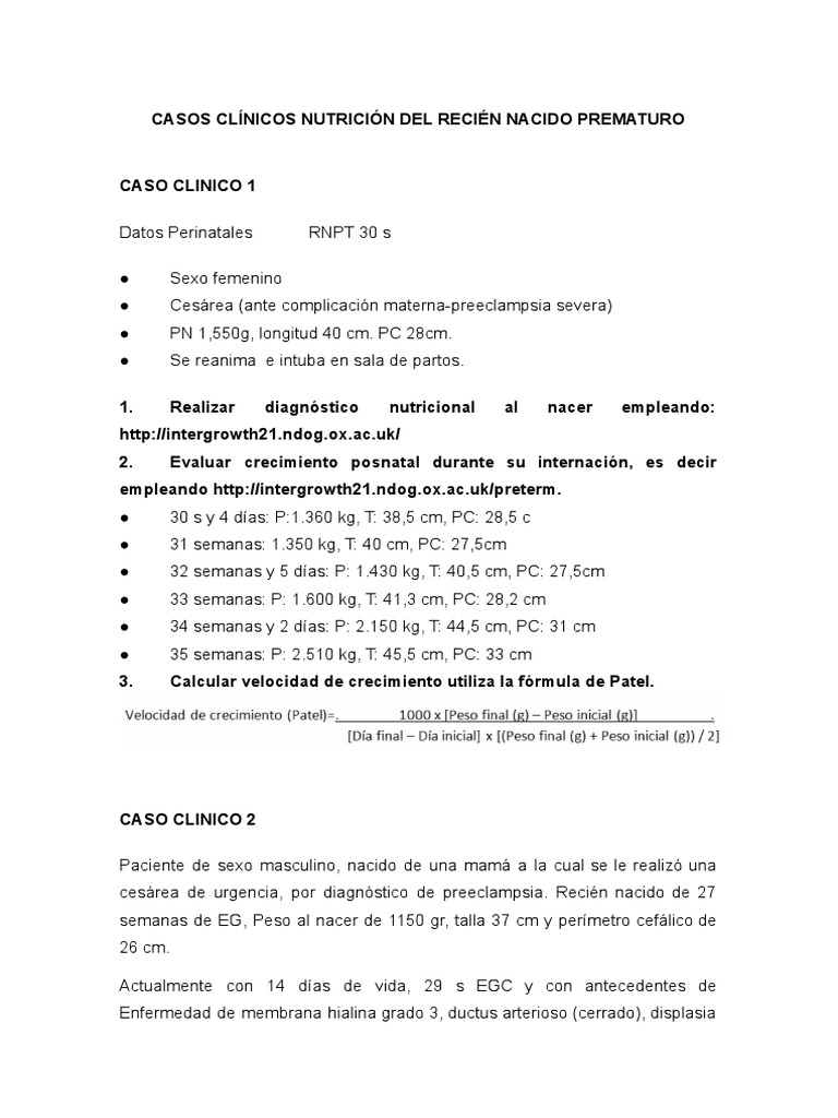 Caso Clinico 1 - Prematuro | PDF | Medicina CLINICA | Ciencias de la Salud Caso Clinico 1 - Prematuro | PDF | Medicina CLINICA | Ciencias de la Salud