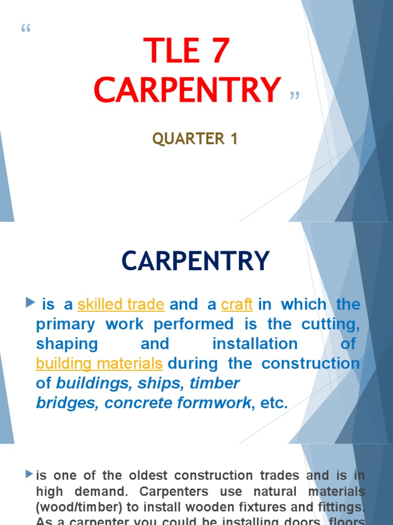 Tle 7-Carpentry Module1 | PDF