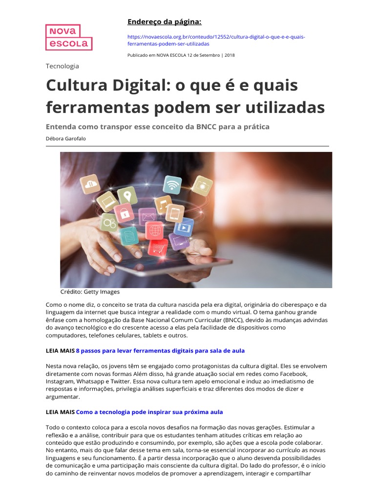 Cultura-digital-o-que-e-e-quais-ferramentas-podem-ser-utilizadas | PDF ... Cultura-digital-o-que-e-e-quais-ferramentas-podem-ser-utilizadas | PDF ...