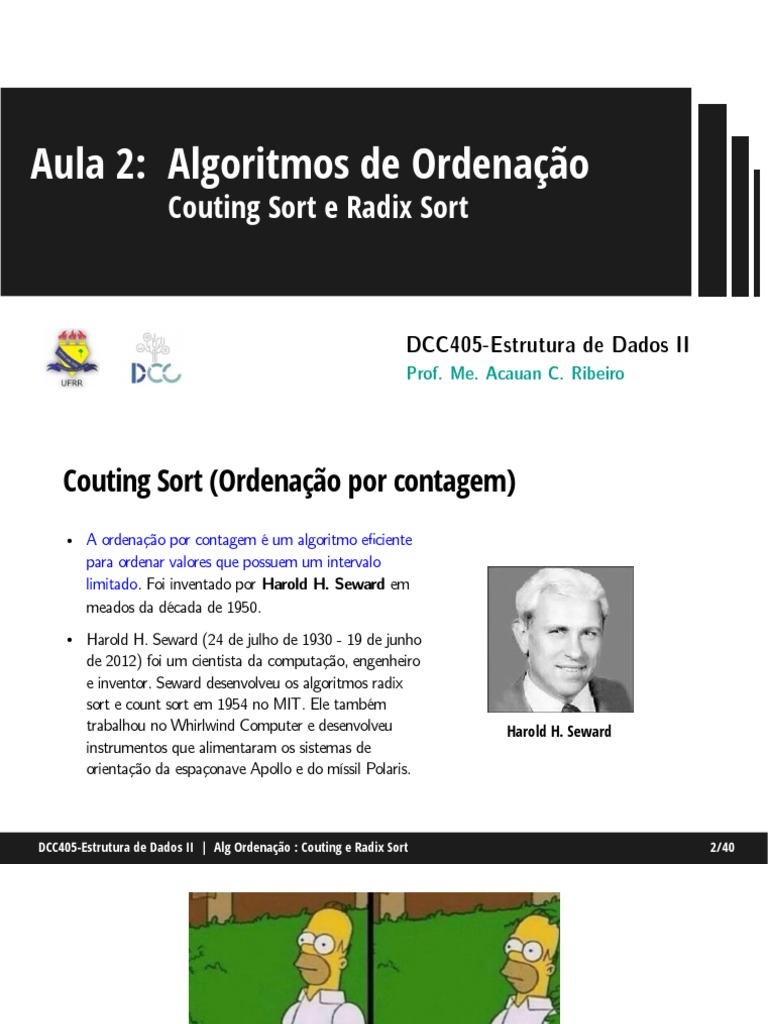 Aula 02.1 - Counting Sort | PDF | Estrutura de dados de matriz ...