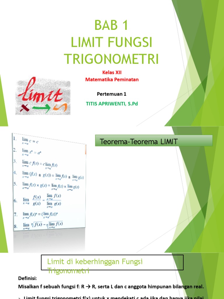Limit Trigonometri Kelas XII SMA Siti Aisyah | PDF Limit Trigonometri Kelas XII SMA Siti Aisyah | PDF