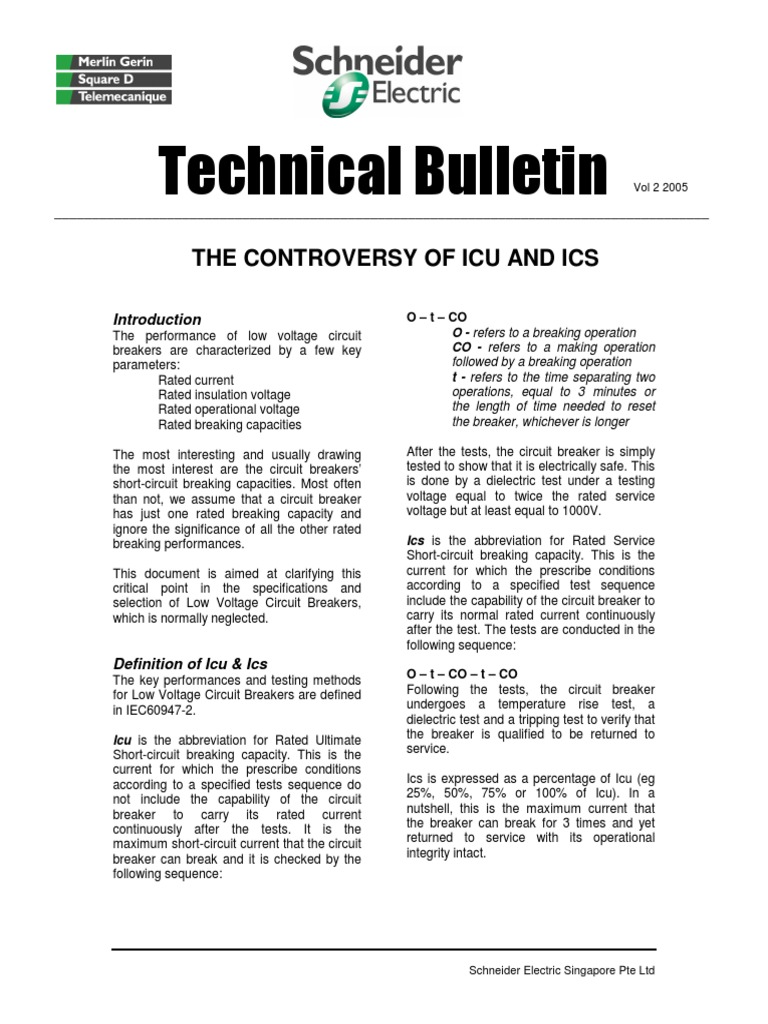 Understanding Icu and Ics in Circuit Breakers | PDF | Electrical ...