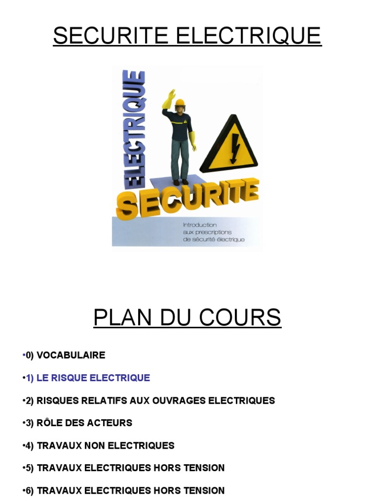 1) Le Risque Électrique | PDF | Électricité | Risque