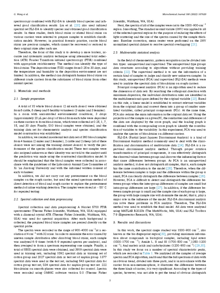 2.3. Multivariable Statistical Analysis: 2. Materials and Methods | PDF | Principal Component ...