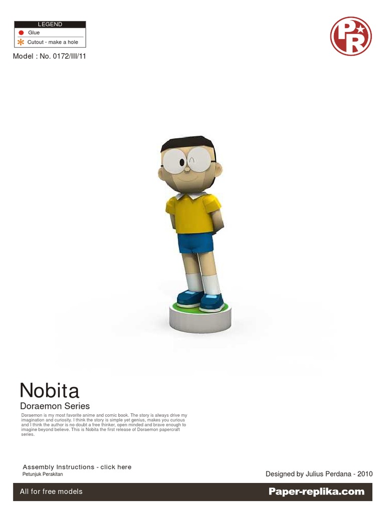 Nobita Papercraft Model Instructions | PDF