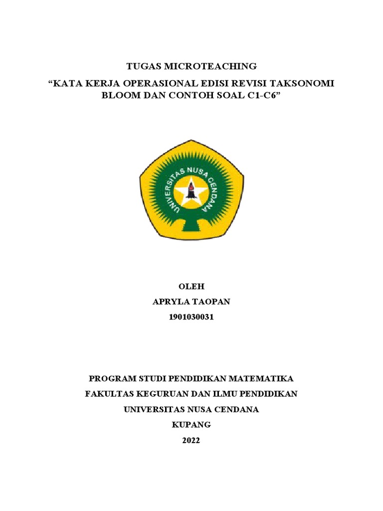Kata Kerja Operasional Dan Contoh Soal C1-C6 | PDF