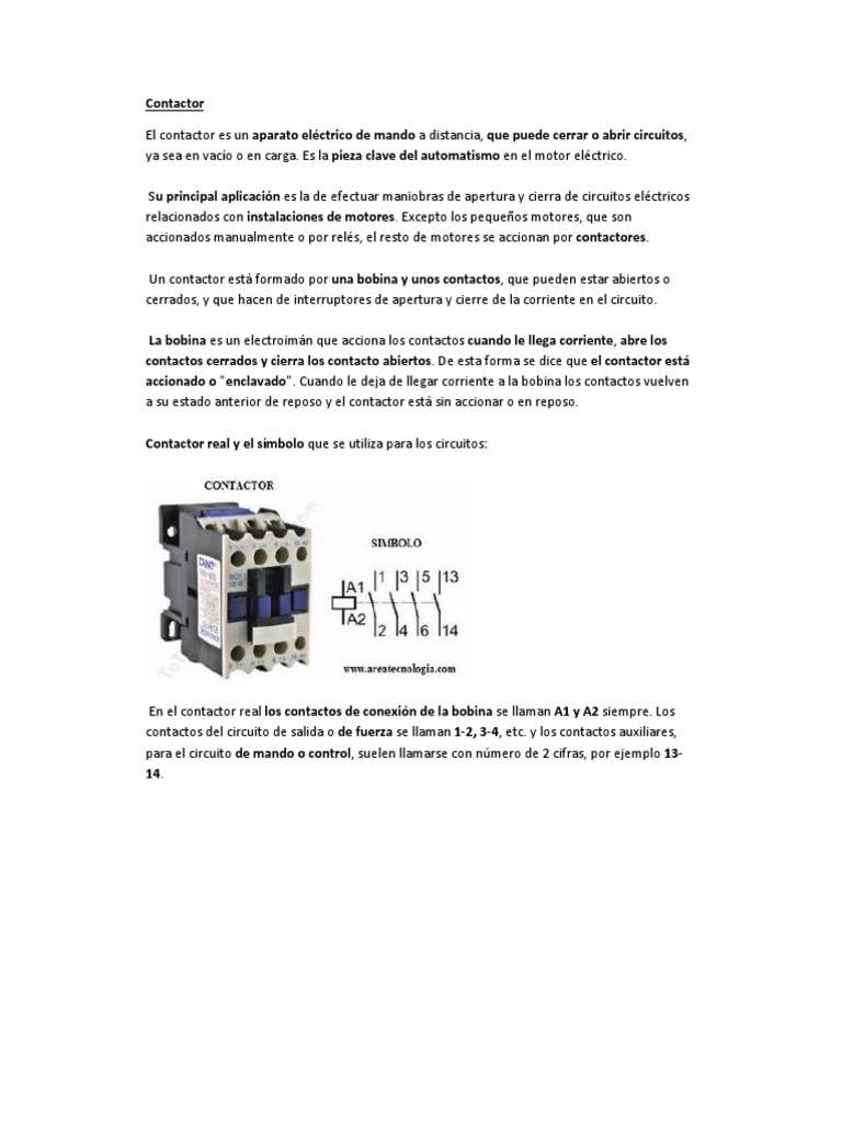 Contactor | PDF | Relé | Corriente eléctrica