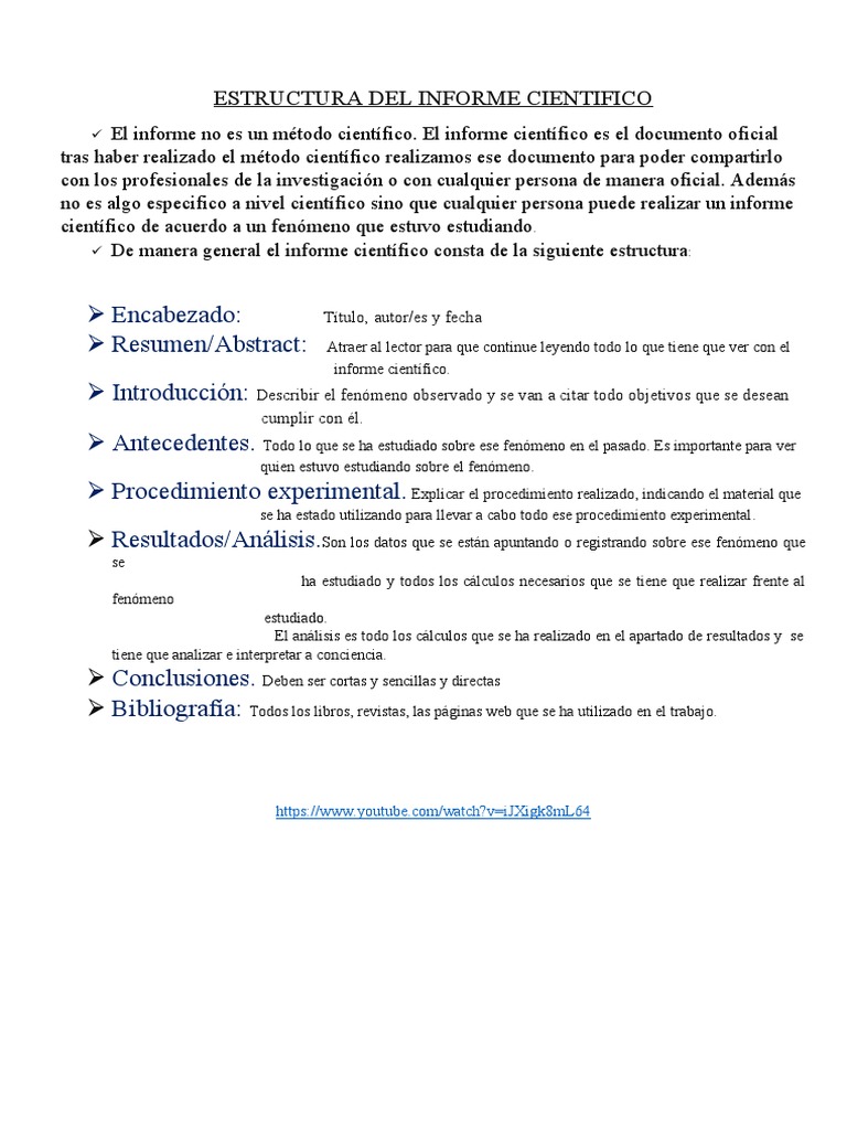 Estructura Del Informe Cientifico | PDF