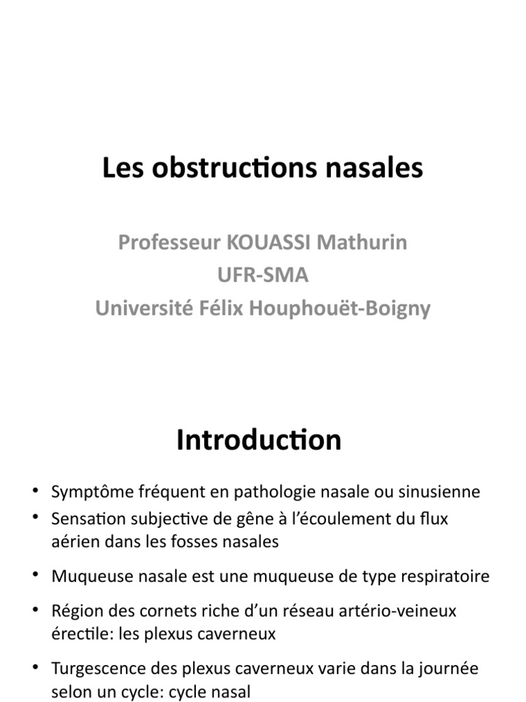 Les Obstructions Nasales (Ok) | PDF | Spécialités médicales | Maladies ...