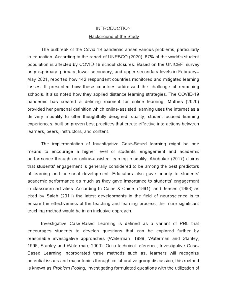 Background of the Study | PDF | Learning | Teaching Method