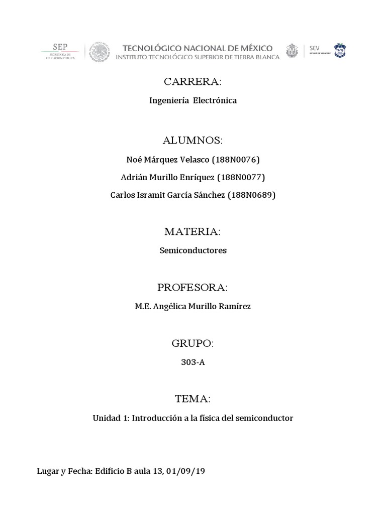 SemiConductores Unidad 1 | PDF | Semiconductores | Dopaje (semiconductor)