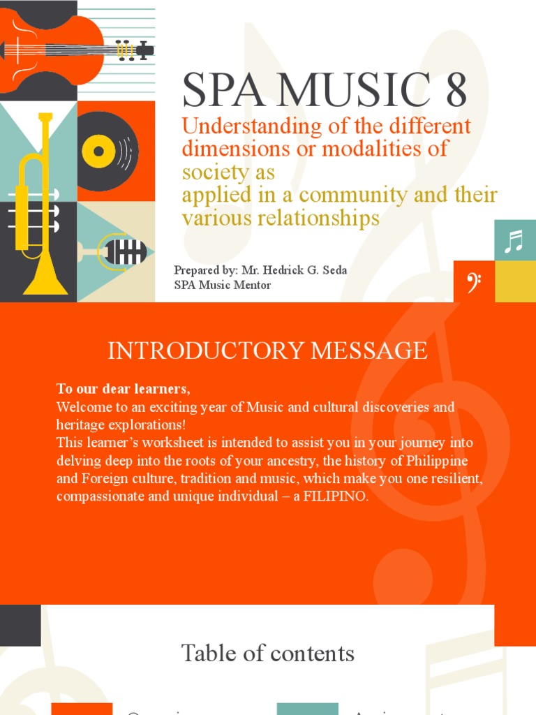 Spa Music 8: Understanding of The Different Dimensions or Modalities of ...