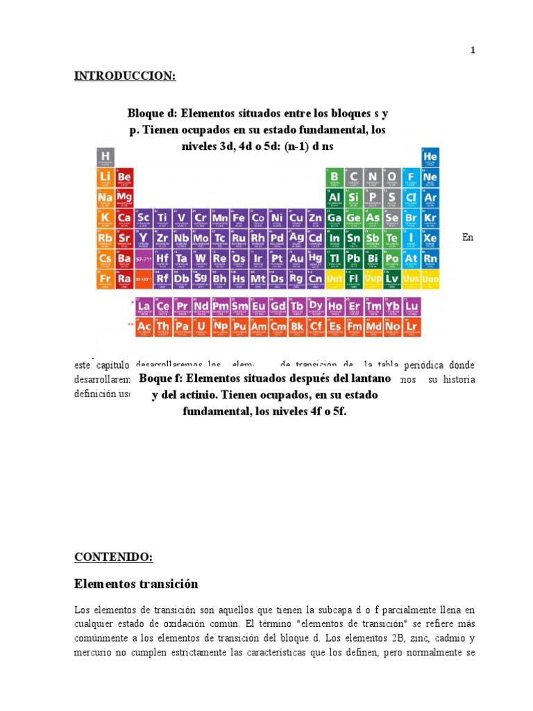 Elementos de Transicion | PDF | Cobre | Hierro