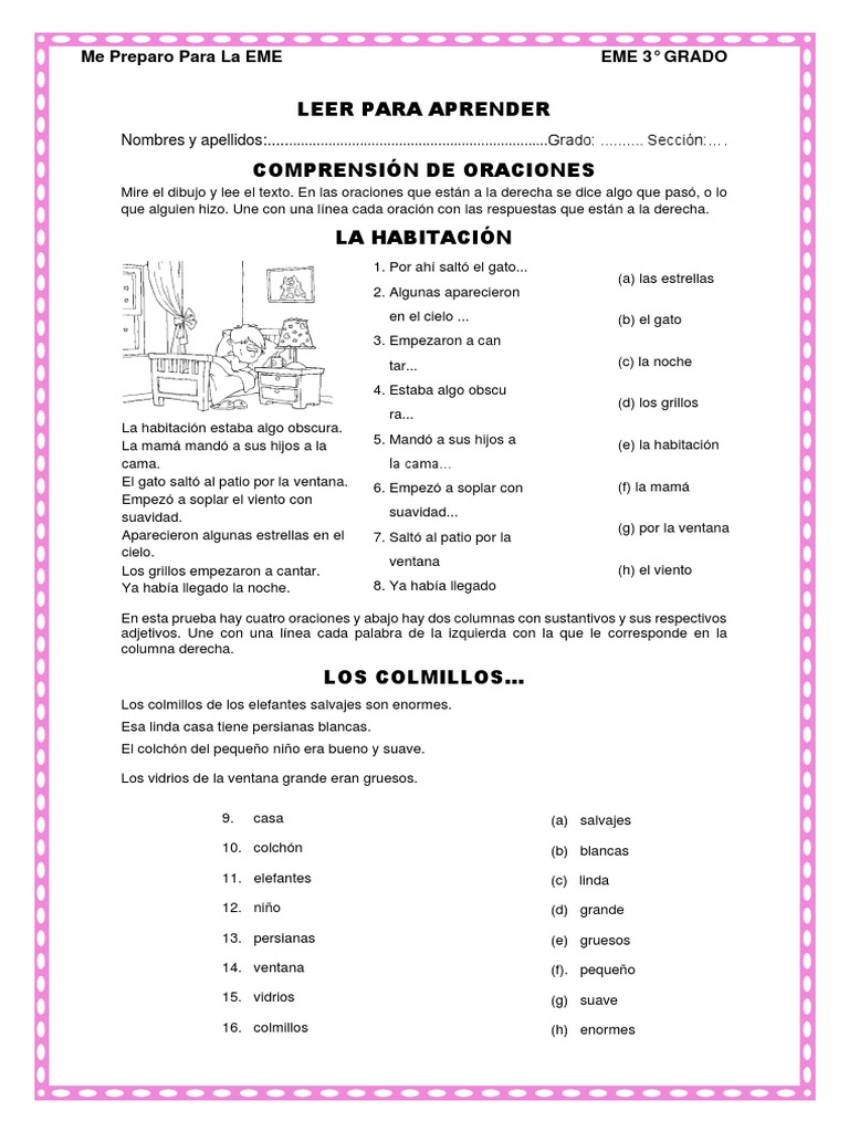 Actividades de Comprensión para 3° Grado | PDF | Gusto | Comida y bebida