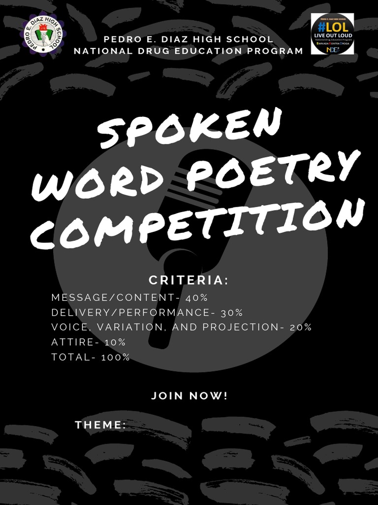 Spoken Word Poetry Contest 2021 | PDF | Language Arts & Discipline ...