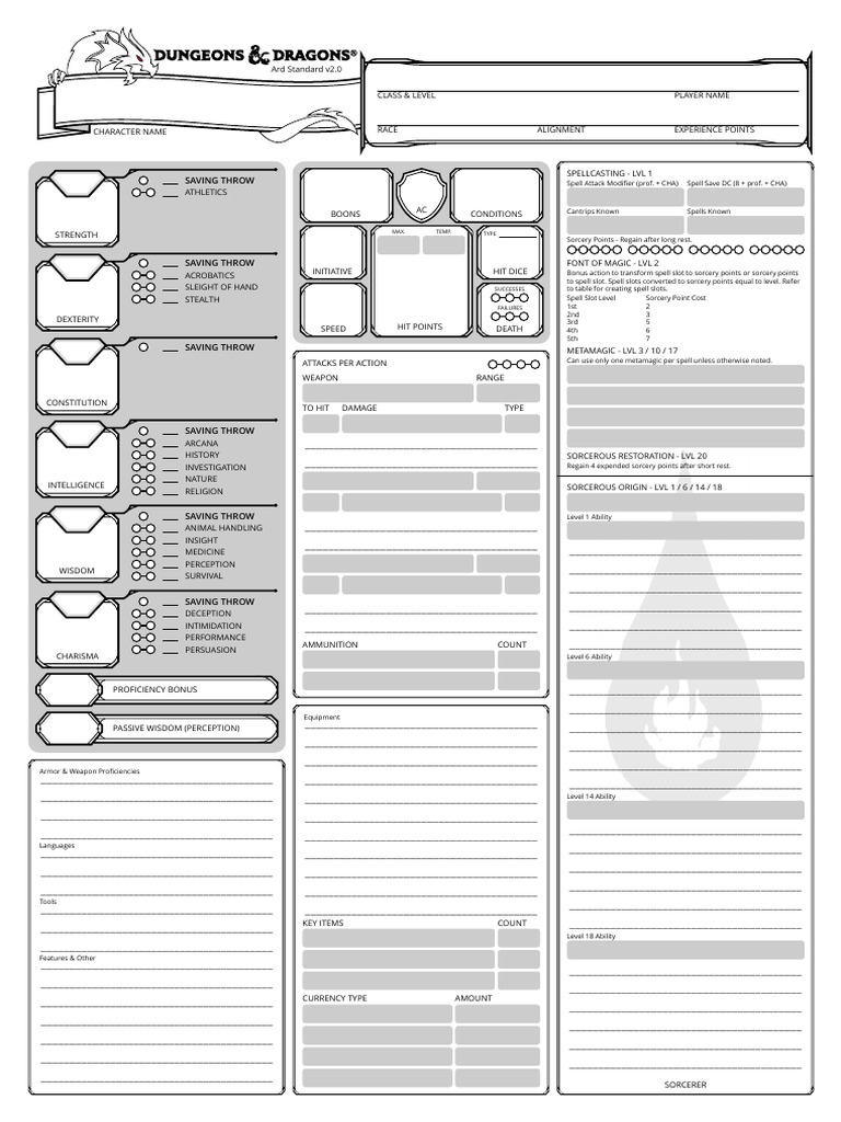 Sorcerer Abilities Guide | PDF | Role Playing | Adventure Games