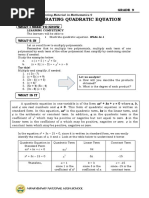 Semi Detailed Lesson Plan Grade 9 | PDF | Quadratic Equation | Algebra