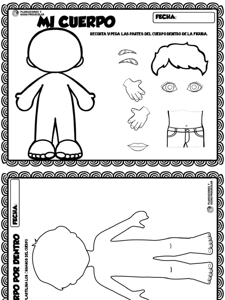 4 Hojas Para Imprimir Mi Cuerpo Saludable Pdf