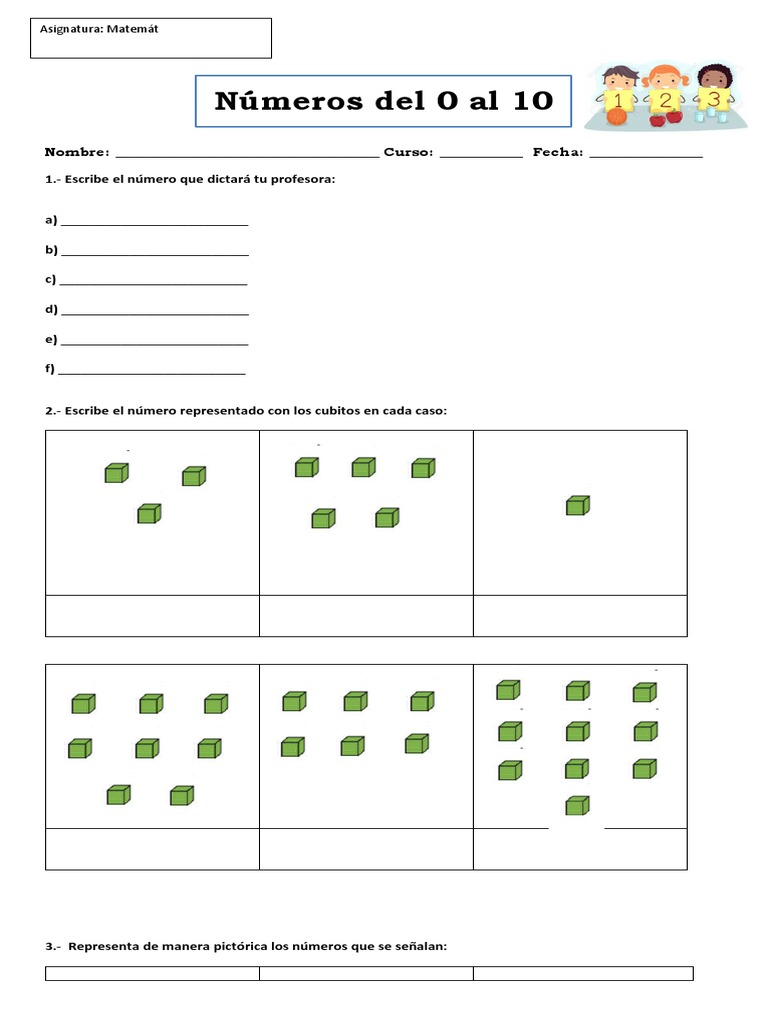 Guía Numeros Del 0 Al 10 | PDF