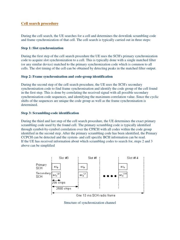 Cell Search Procedure | PDF | Electrical Engineering | Electronics