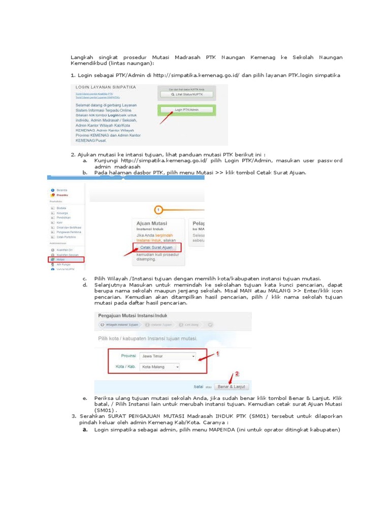 Alur Mutasi GTK Naungan Kemenag Ke Kemdikbudristek | PDF