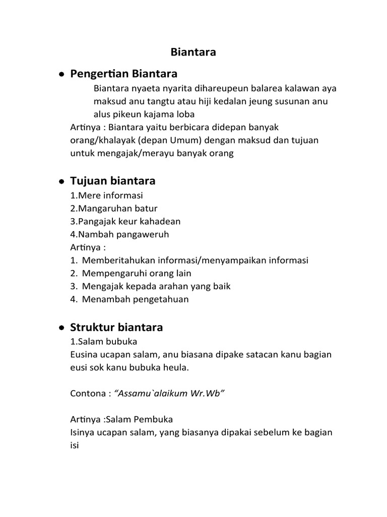 Materi Biantara Kelas XI SMA | PDF