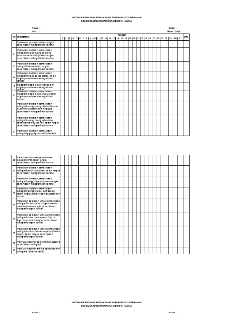 Log Book Radiografer | PDF