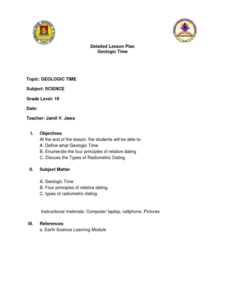 Detailed Lesson Plan Geologic Time | PDF | Geologic Time Scale | Geology