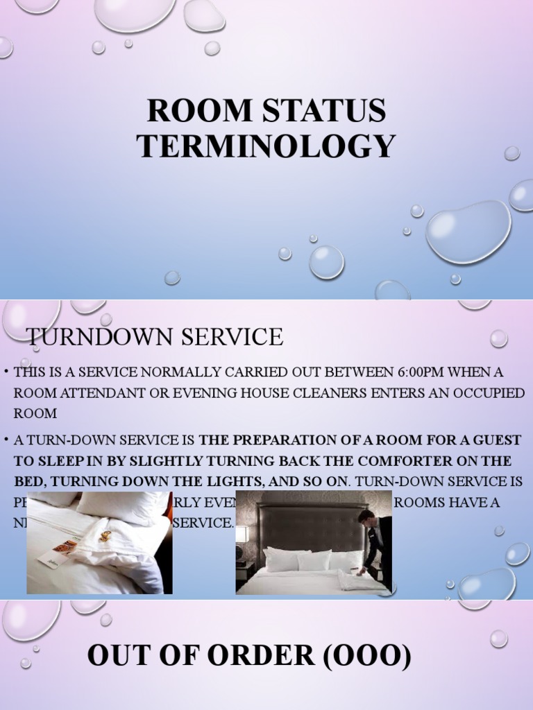 Room Status Terminology | PDF