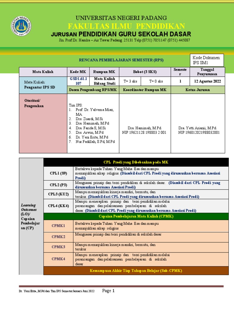 RPS-Case Methode-Pengantar IPS SD | PDF