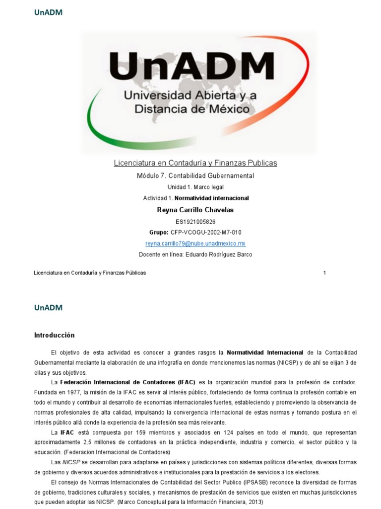 M7 U1 A1 RECC Normatividad | PDF | Contador | Contabilidad