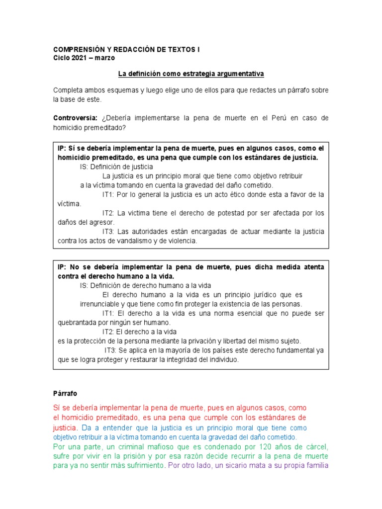 S09.s2 La Definición Como Estrategia Argumentativa (Material) 2021 SESION TERMINADA | PDF ...