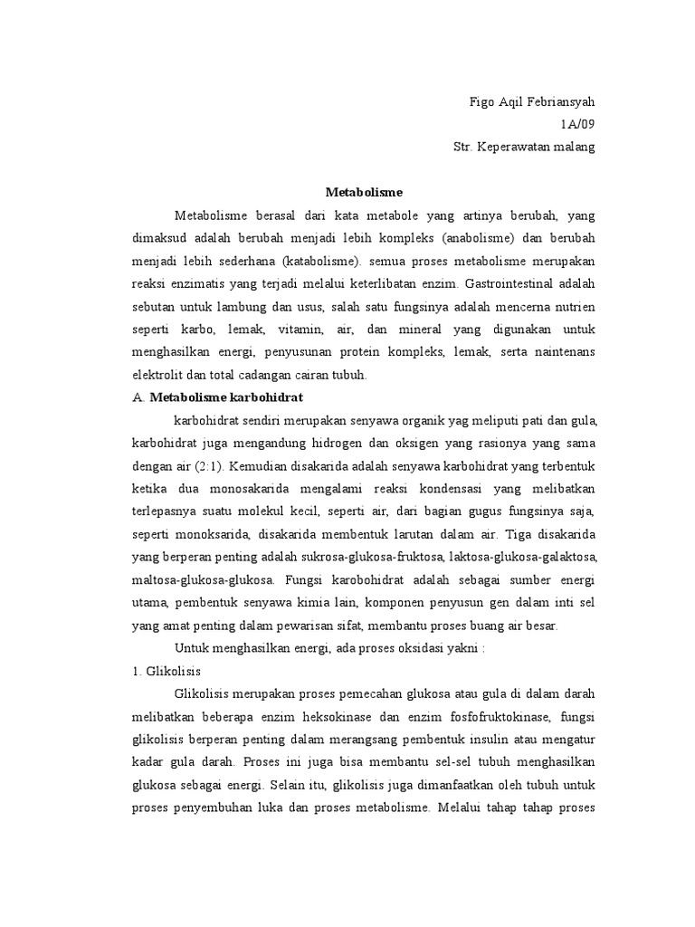 1a 9 Figo Aqil Febriansyah Resume Metabolisme | PDF