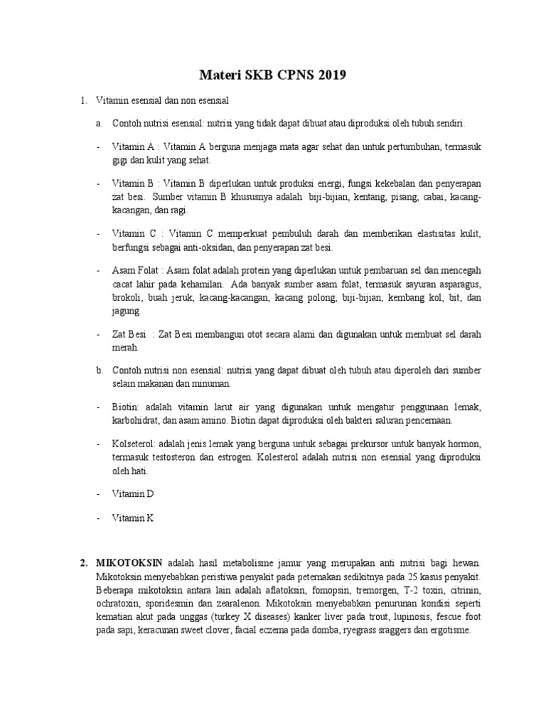 Rangkuman Materi SKB Pengawas Mutu Pakan CPNS Terbaru | PDF