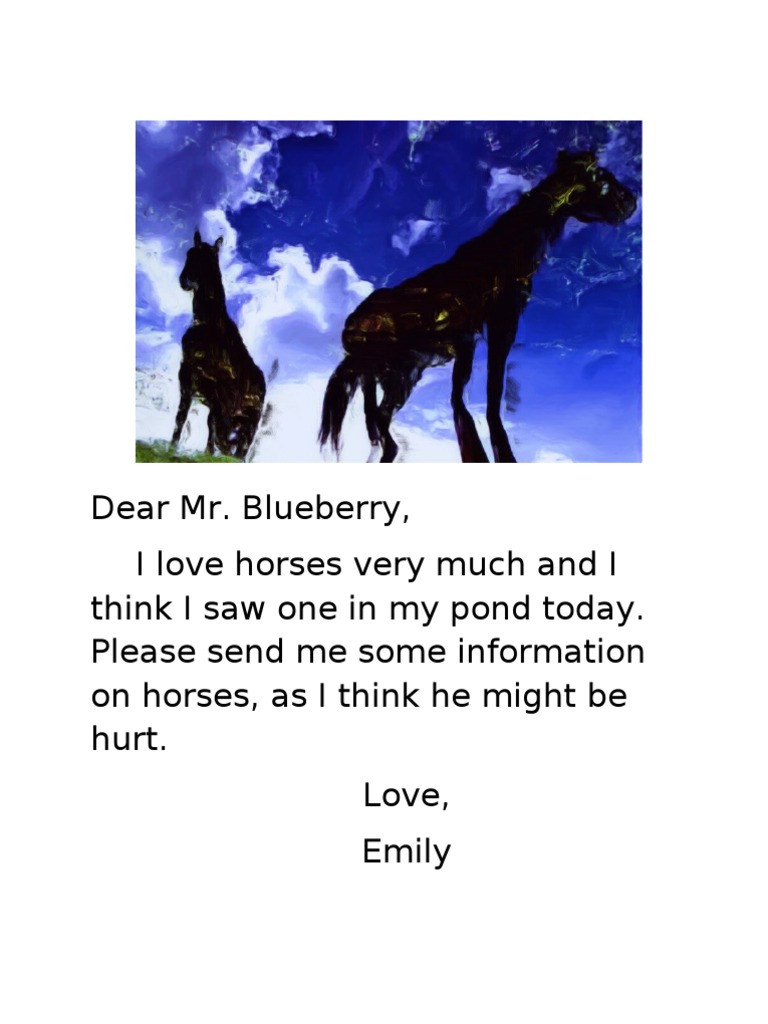 Dear Mr. Blueberry Letter | PDF
