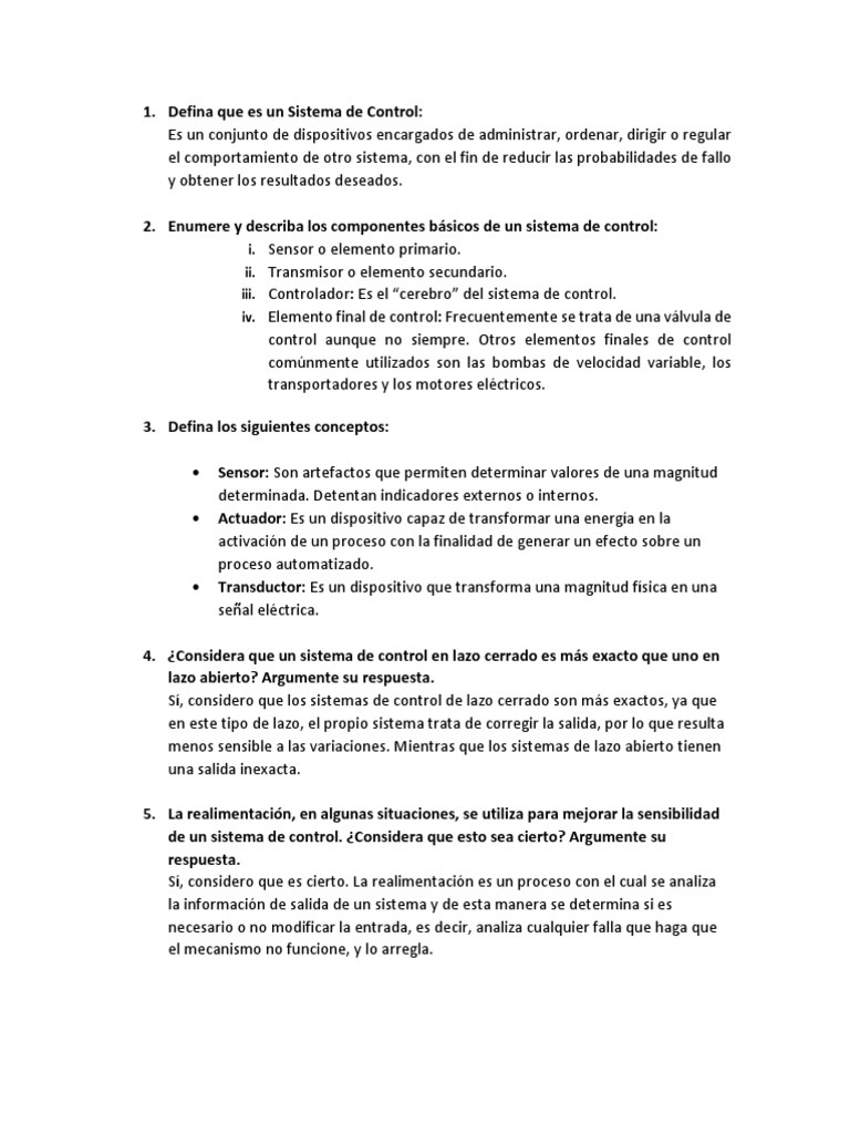 1er Examen Teoria Control | PDF | Sistema de control | Electricidad