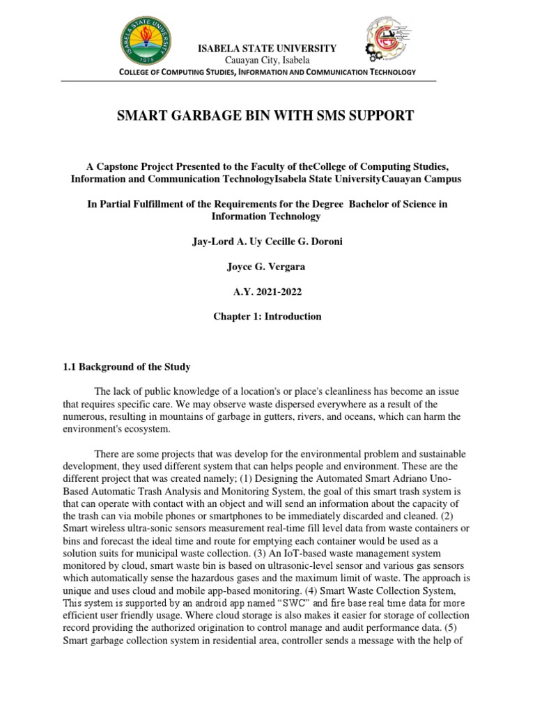 Smart Garbage Bin | PDF | Internet Of Things | Information